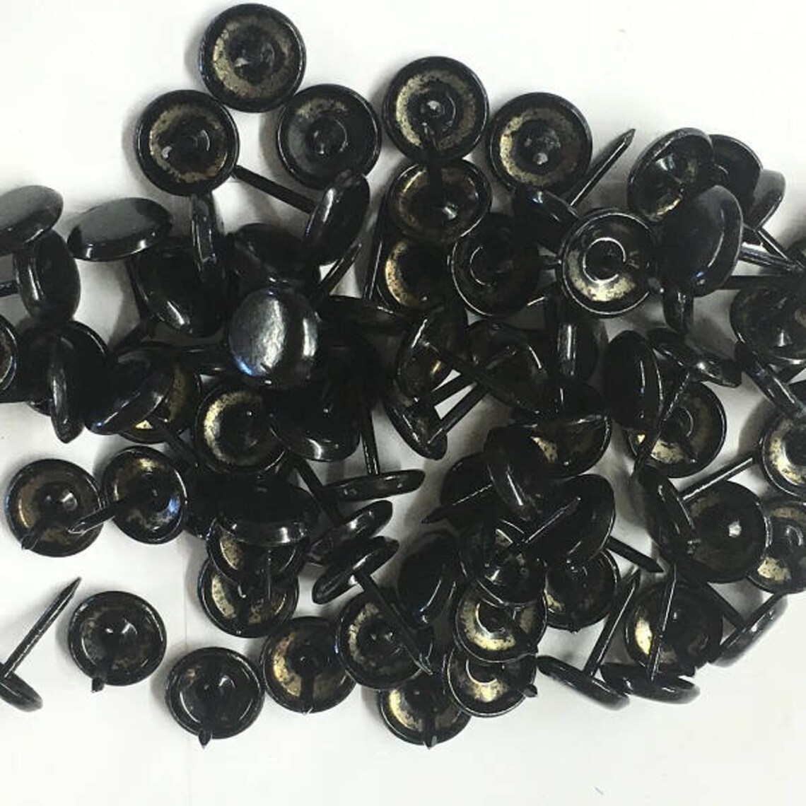 7/16" Black Leather Like Decorative Nail Upholstery Tacks 100 Ct (US127 ...