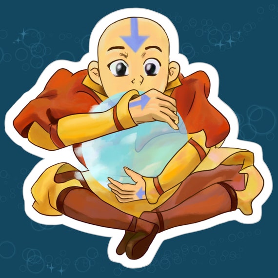 ATLA Avatar State Aang Clear Sticker Fandom Gift Airbender Sticker ...