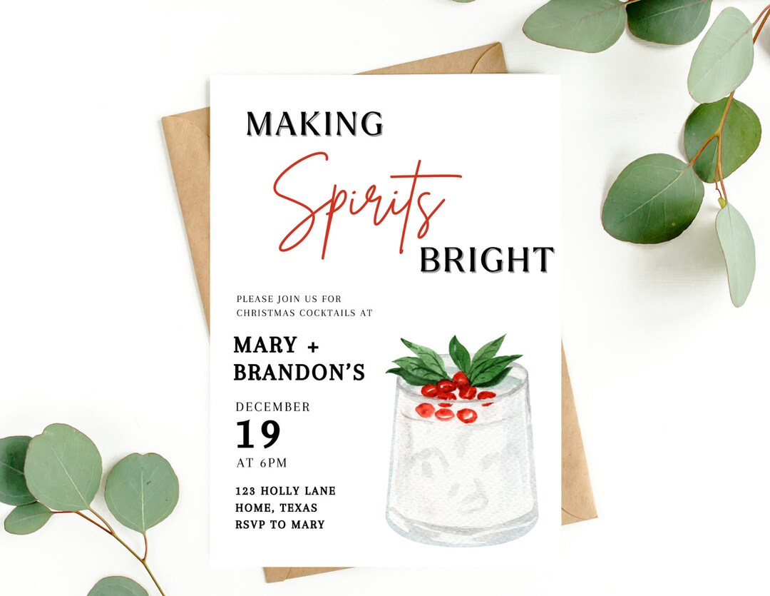 Holiday Party Cocktail Invite Invitation for Holiday Cocktail Party ...