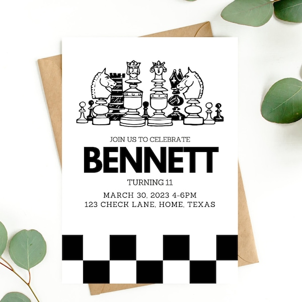 Chess Birthday Invitation - Etsy