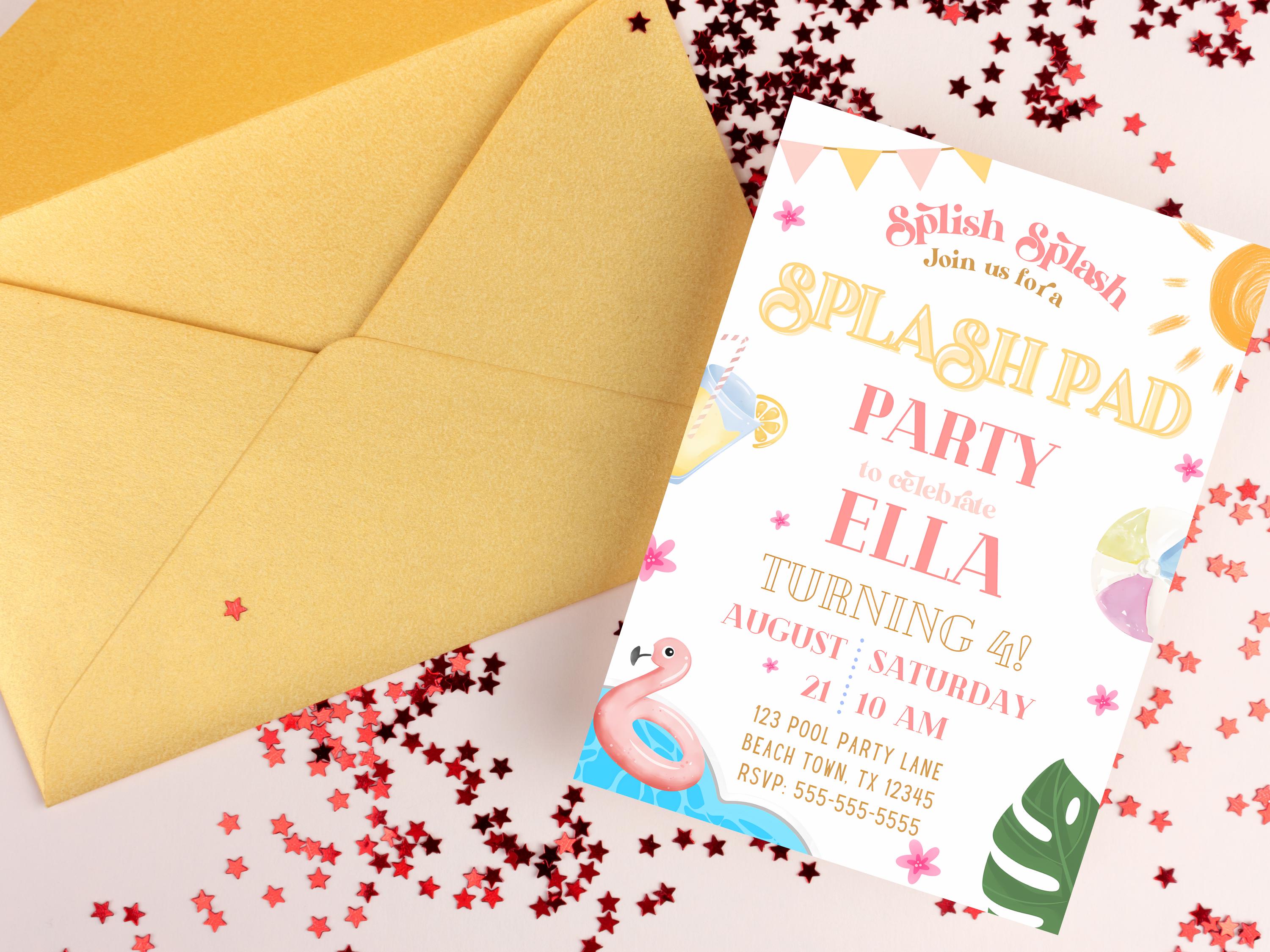 Splash Pad Birthday Invitation for Girls Birthday Invite Splash Pad ...