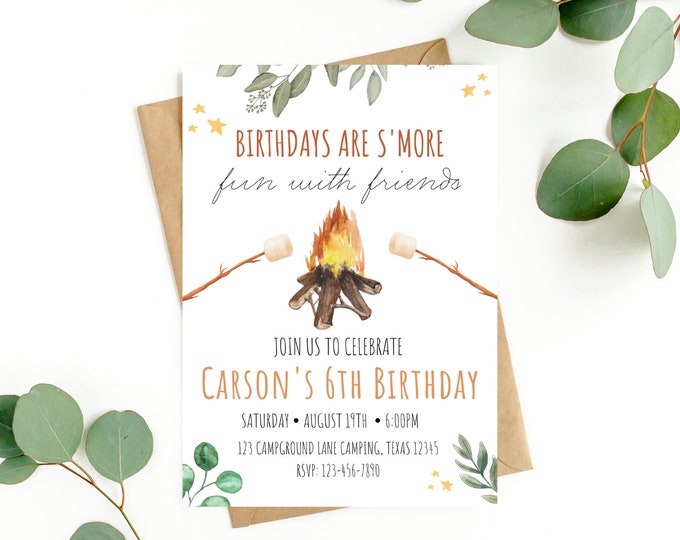 Smores Camping Party Favor Bag Toppers – Backyard Theme Party - Smores ...
