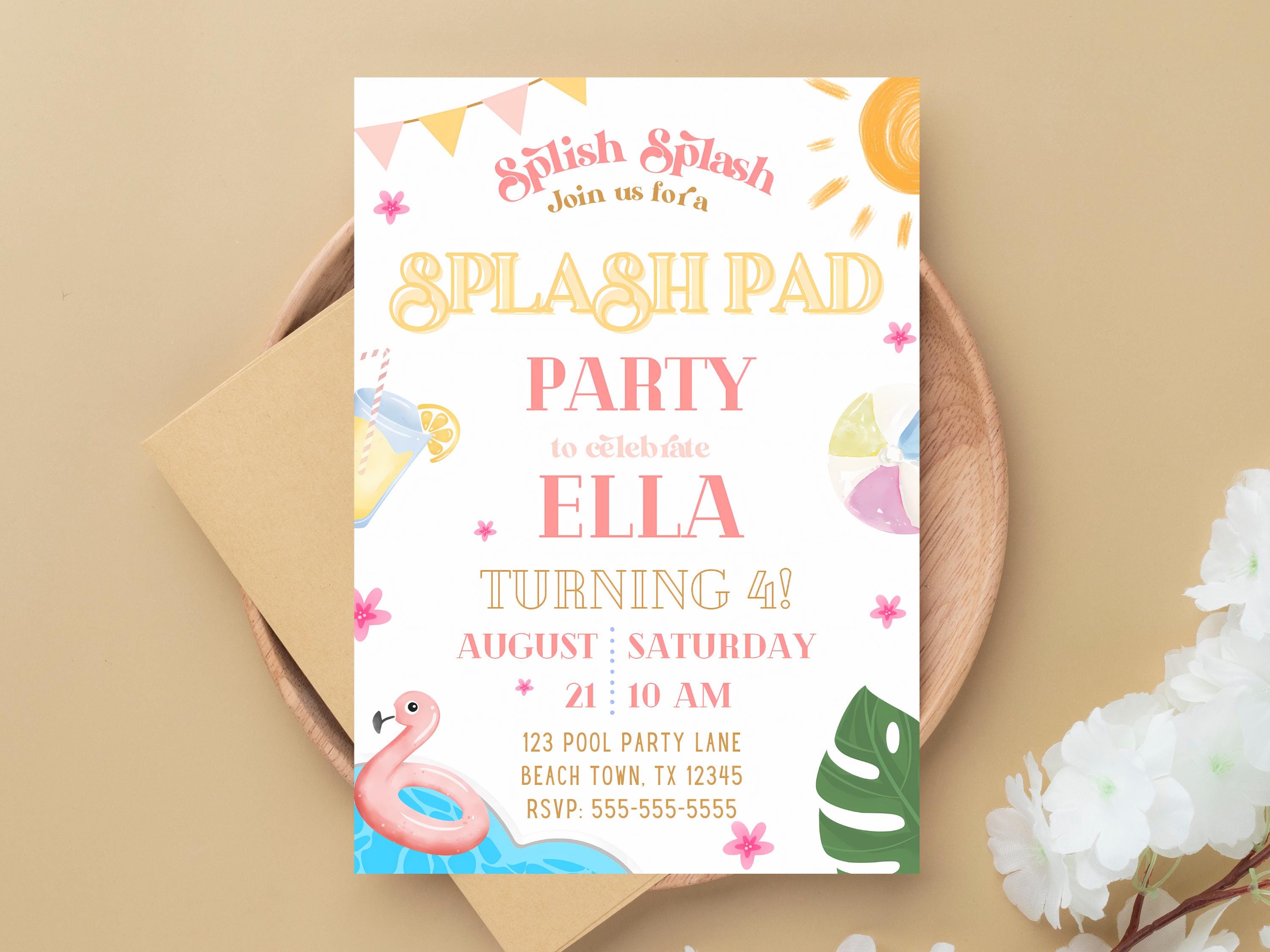 Splash Pad Birthday Invitation for Girls Birthday Invite Splash Pad ...