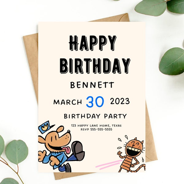 Dog Man Birthday Invitation - Etsy