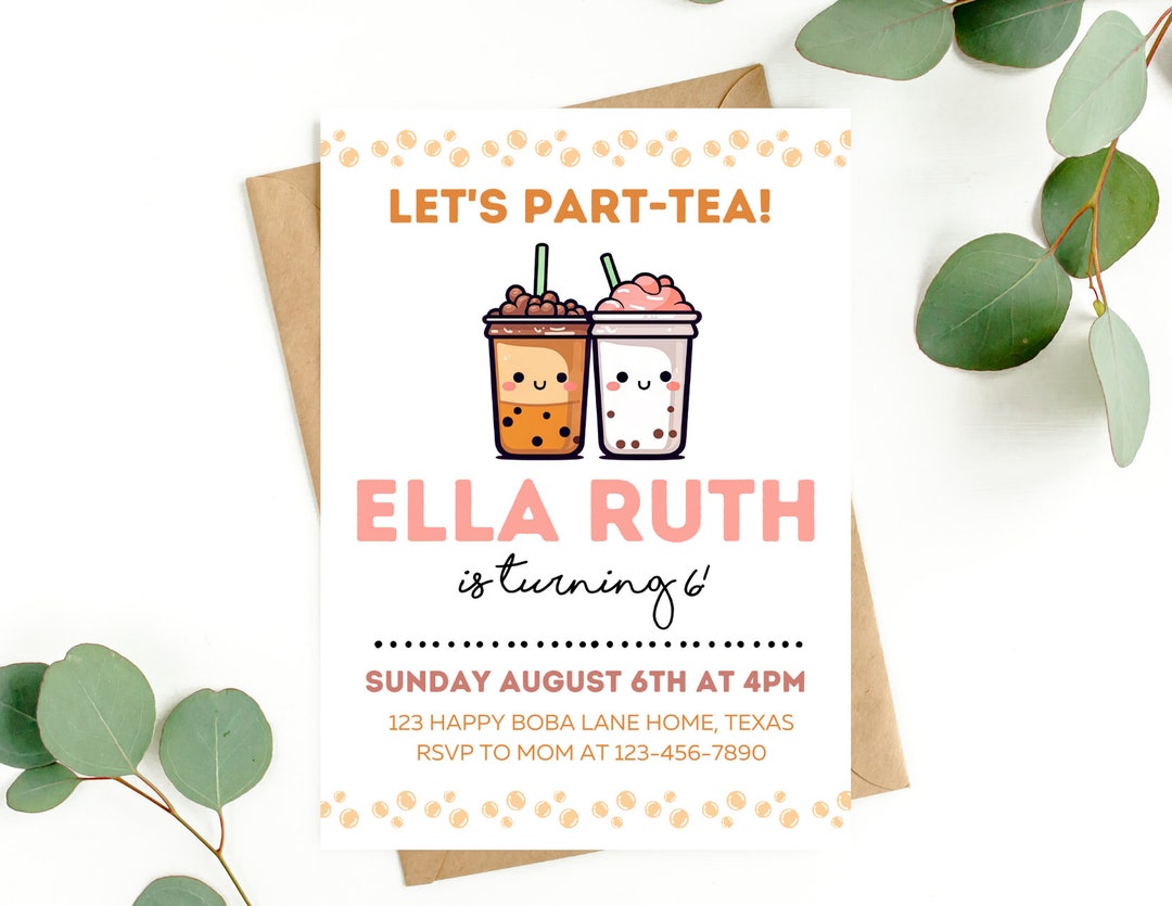 Boba Birthday Invitation Boba Tea Party Invitation for Boba Tea Lover ...