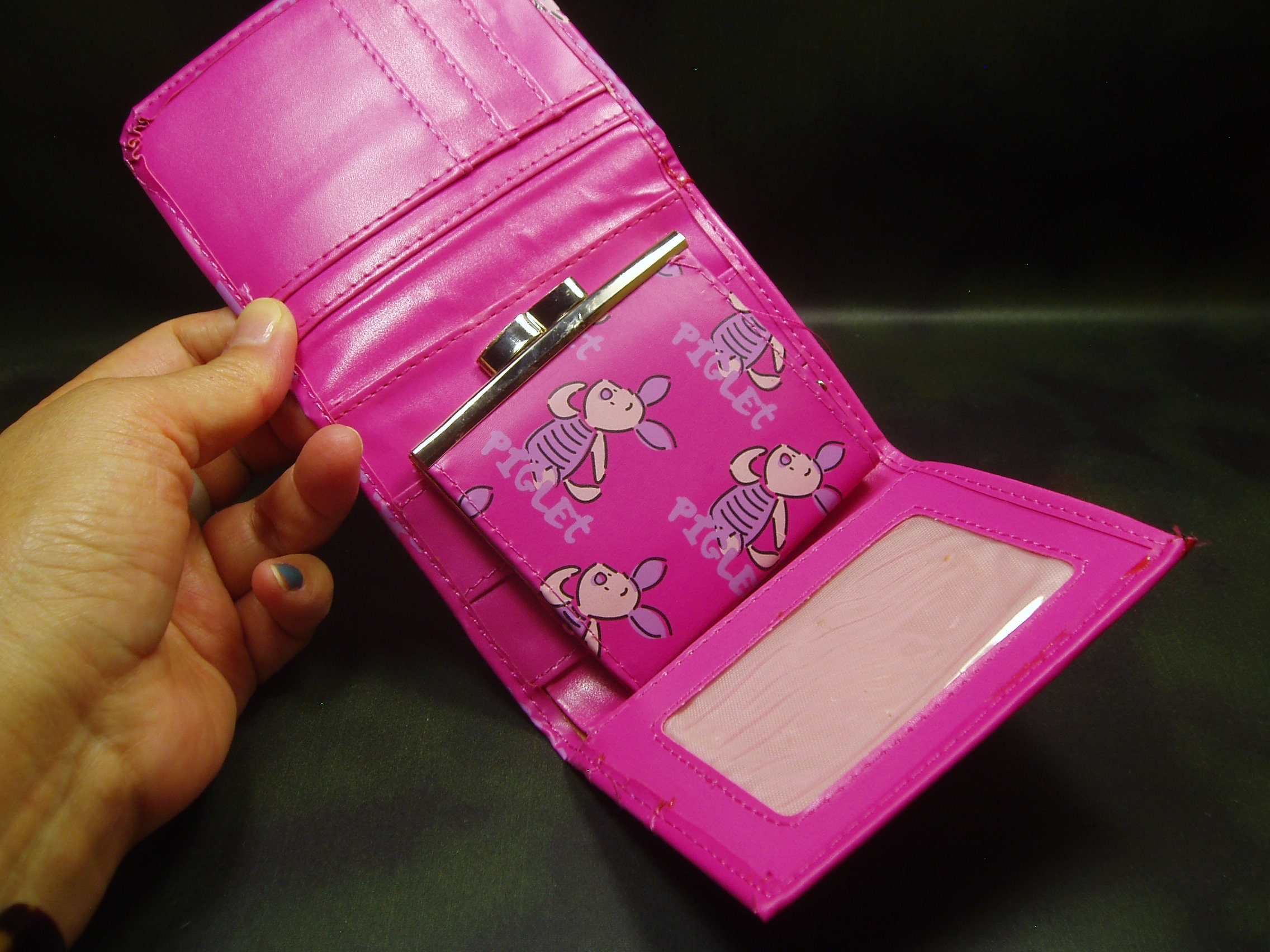 Piggy Wallet/ Pink Pig Girl Wallet/ Coin Purse and Wallet/ Vintage ...