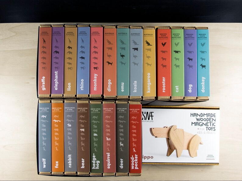 Handcrafted Wood Magnet Hippo Toy - Etsy