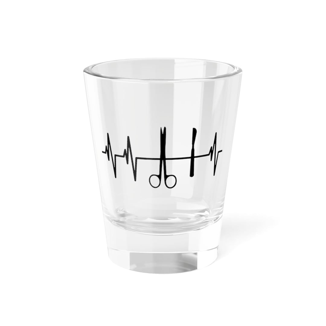 Heart Beat Medical Shot Glass - Perfect for Nurses, Doctors, Medical ...