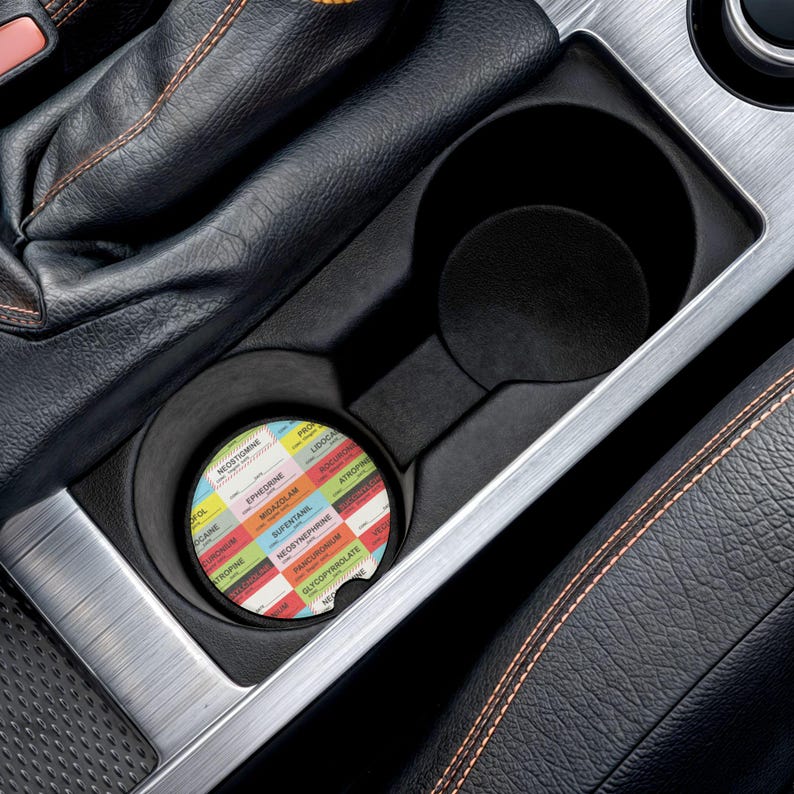 Colorful Medication Labels Car Coaster, Personalized Gift for Nurses ...