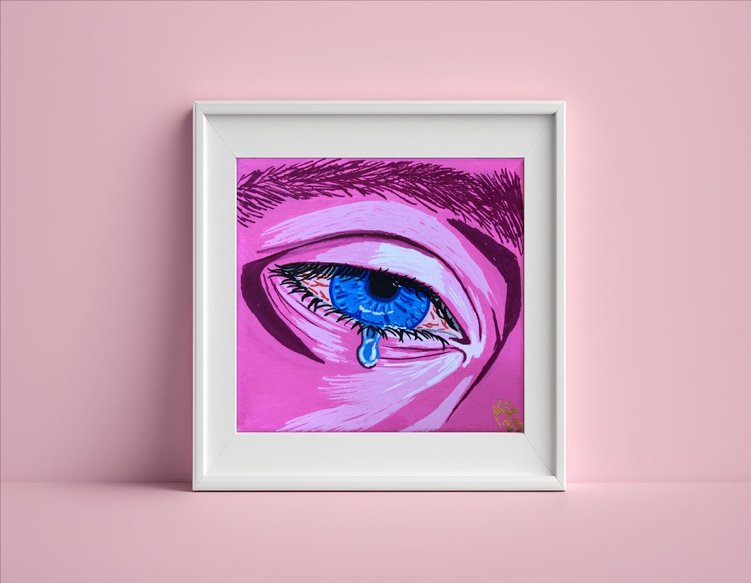 Sad Crying Eye Art Print Big Eyes Painting Artsy Prints Sentimental ...