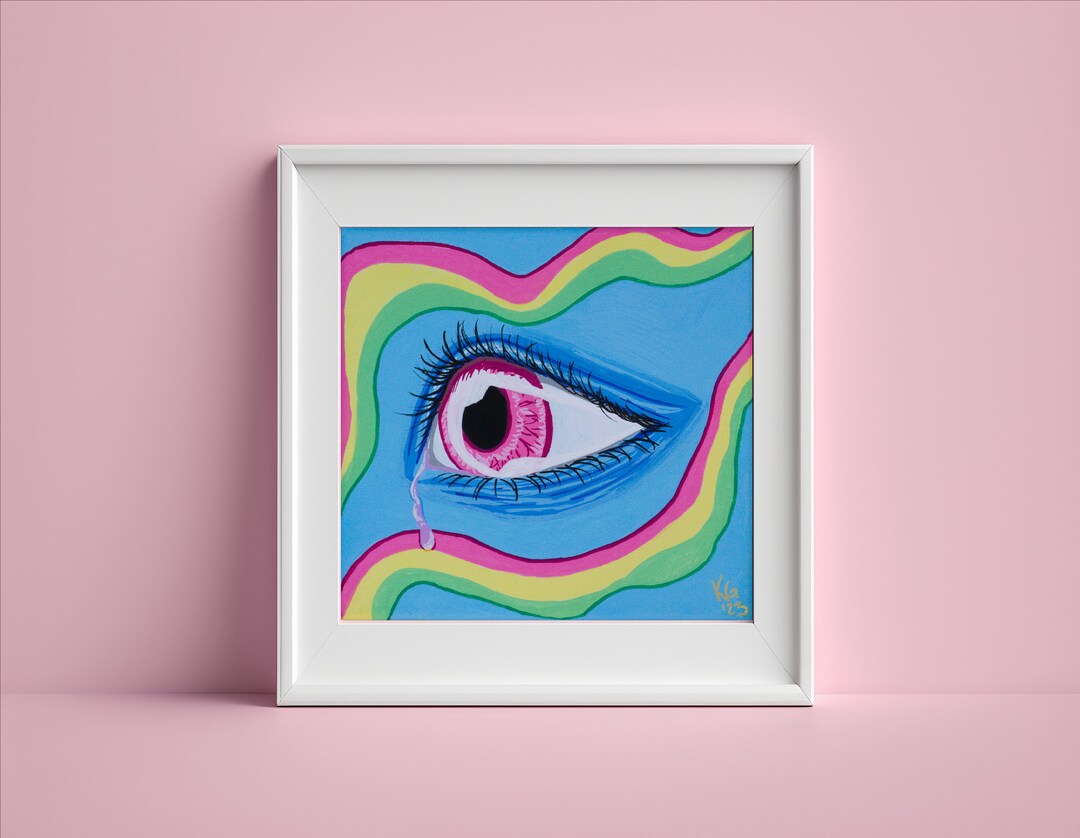 Vibrant Crying Eye Abstract Art Print 5x7 8.5x11 Print on Photo Paper ...