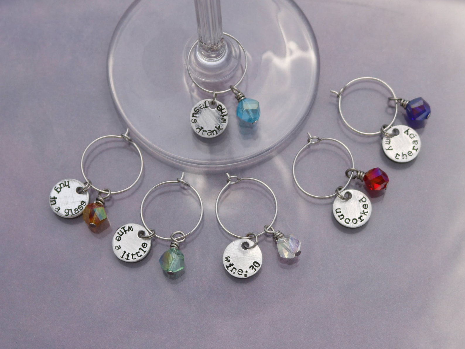 Wine Charms Set of 6 - Etsy
