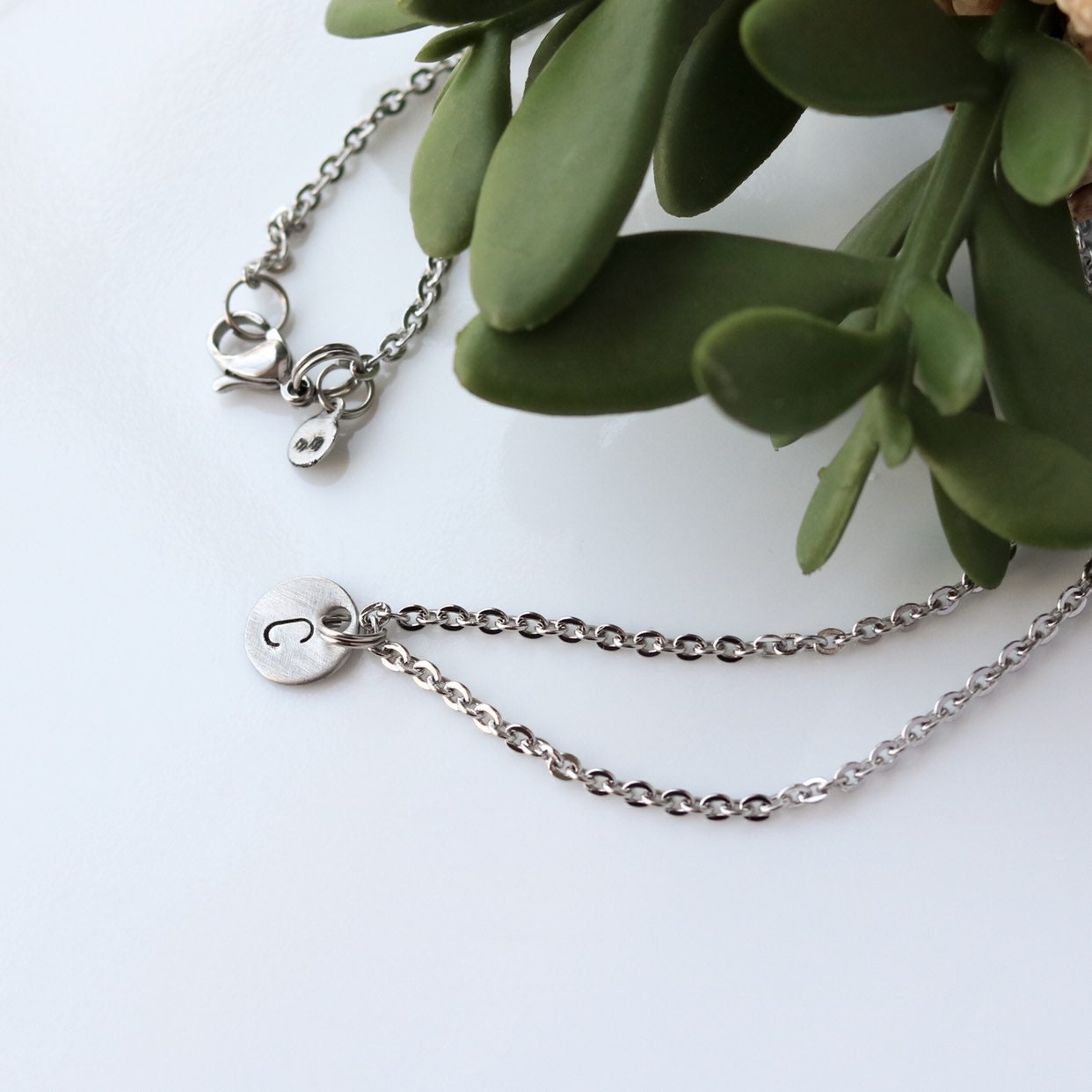 Fabriquées à la main collier initial acier inoxydable - Etsy France