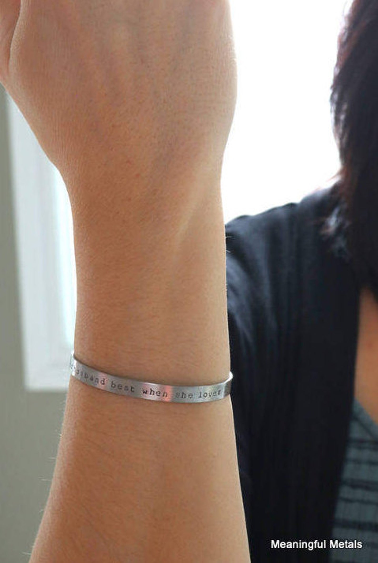 Husband and Wife Cuff Bracelet and Key Chain Set Hand - Etsy