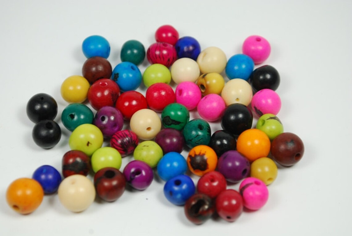 Fair Trade Mixed Amazonian Acai Asai Beads Bright Colours - Etsy UK