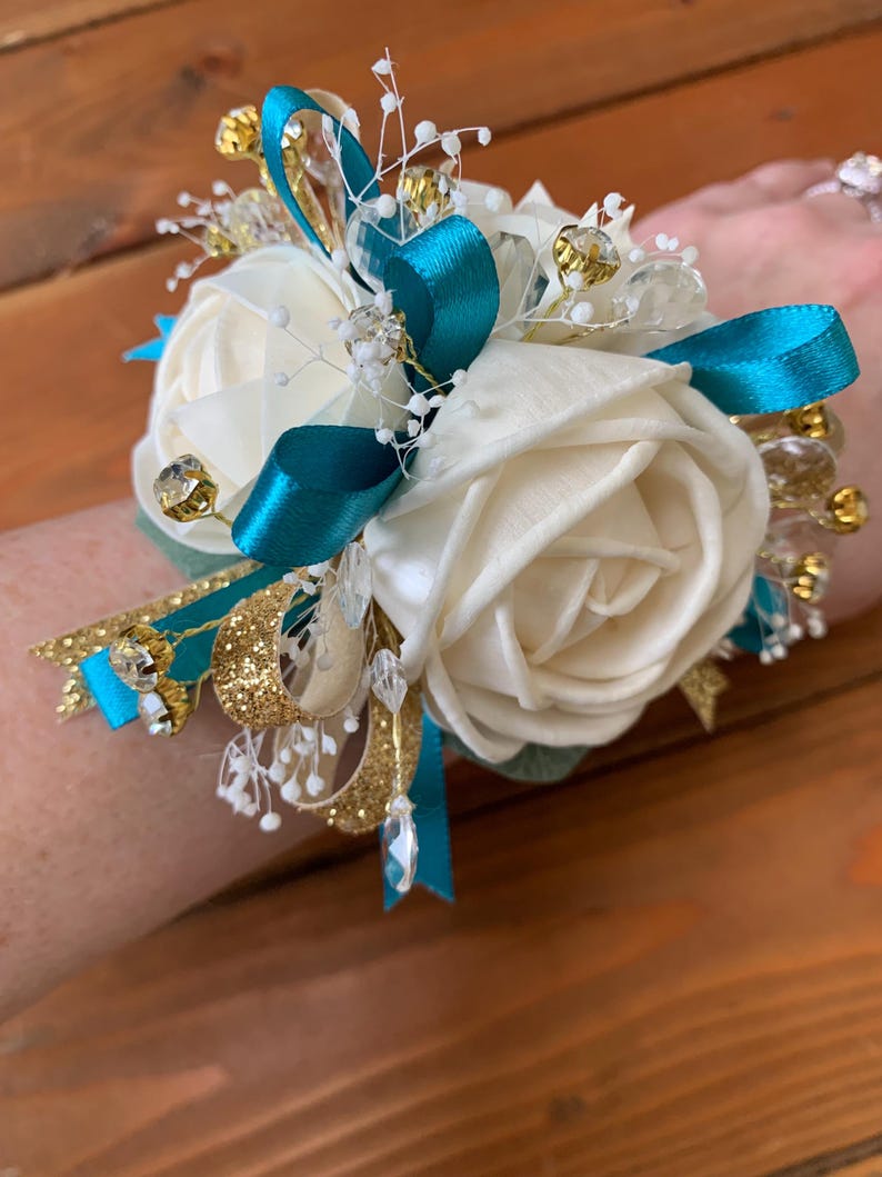 Corsage With Extra Custom Colored Accents to Match Your Dress! Made ...