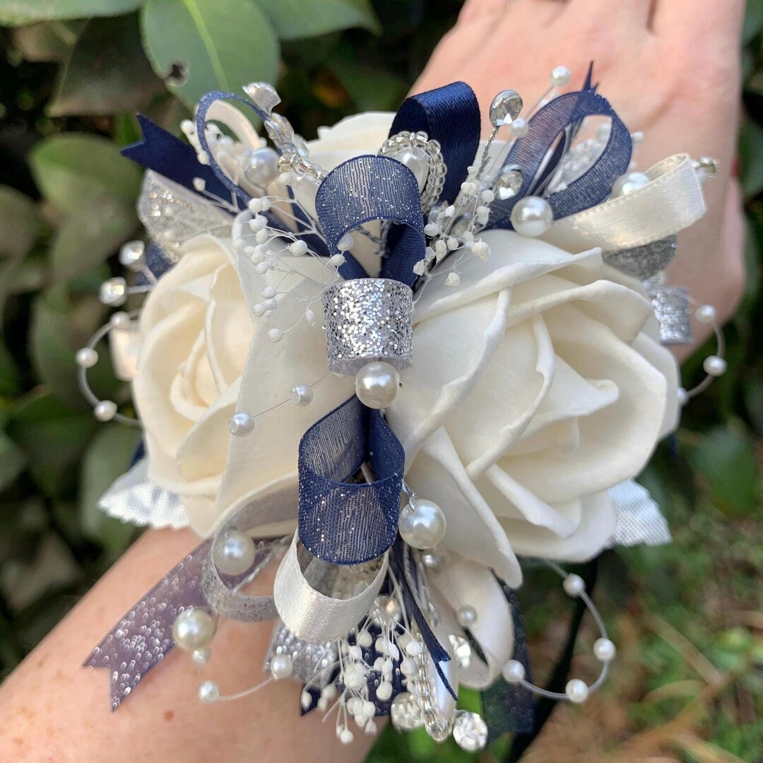 Prom Corsage With Extra Custom Accents, Sola Wood Flowers, Matching ...