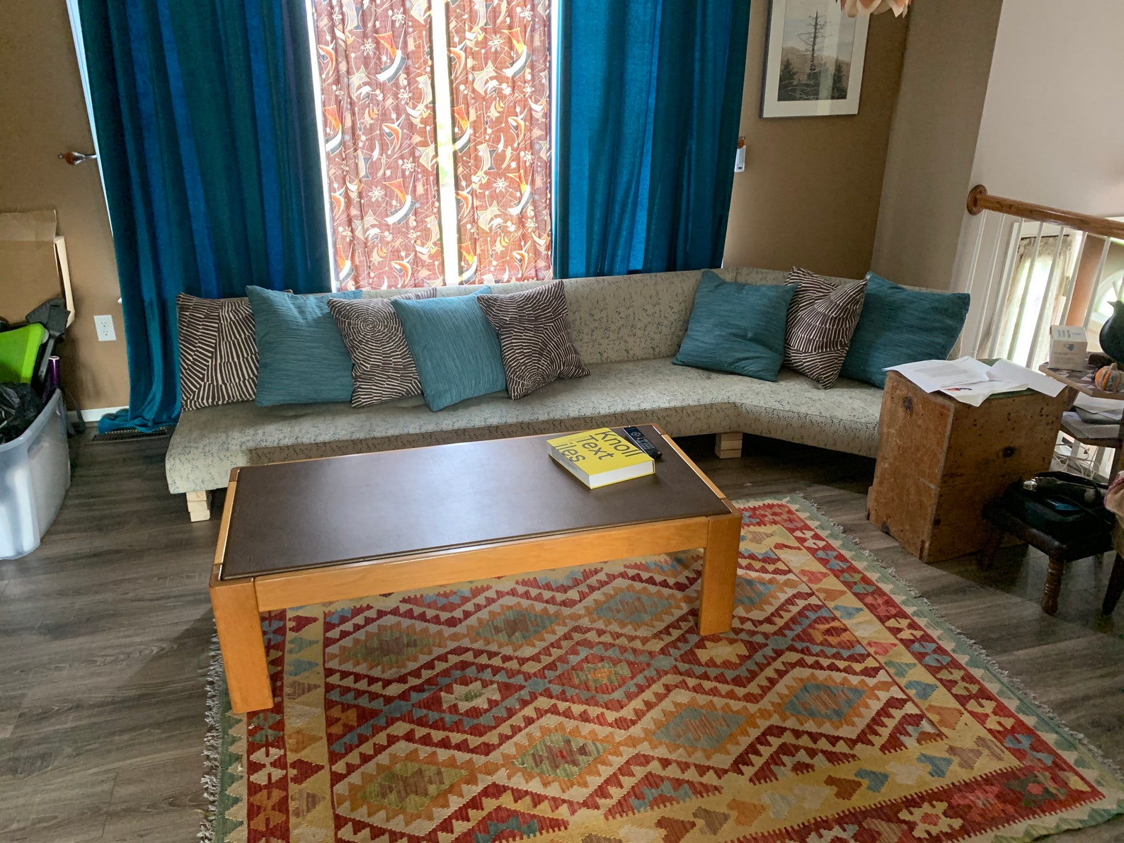 Knoll Jim Eldon Oak and Leather Coffee Table - Etsy