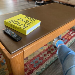 Knoll Jim Eldon Oak and Leather Coffee Table - Etsy