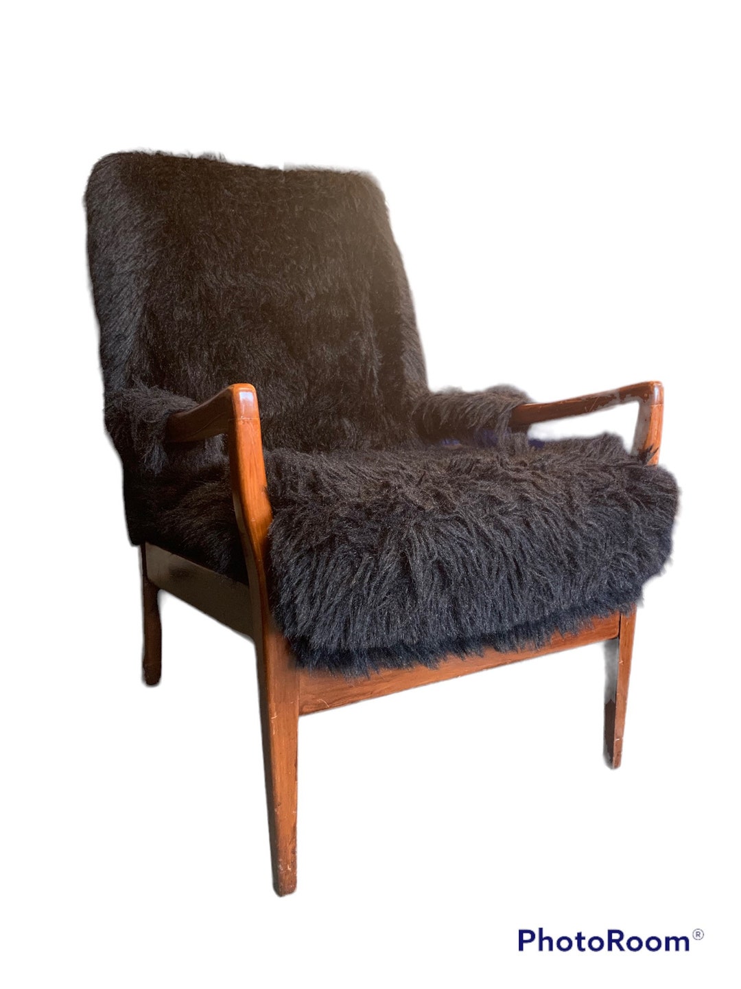 Cintique C5 Lounge Chair Mid Century Made in England Faux Fur ...