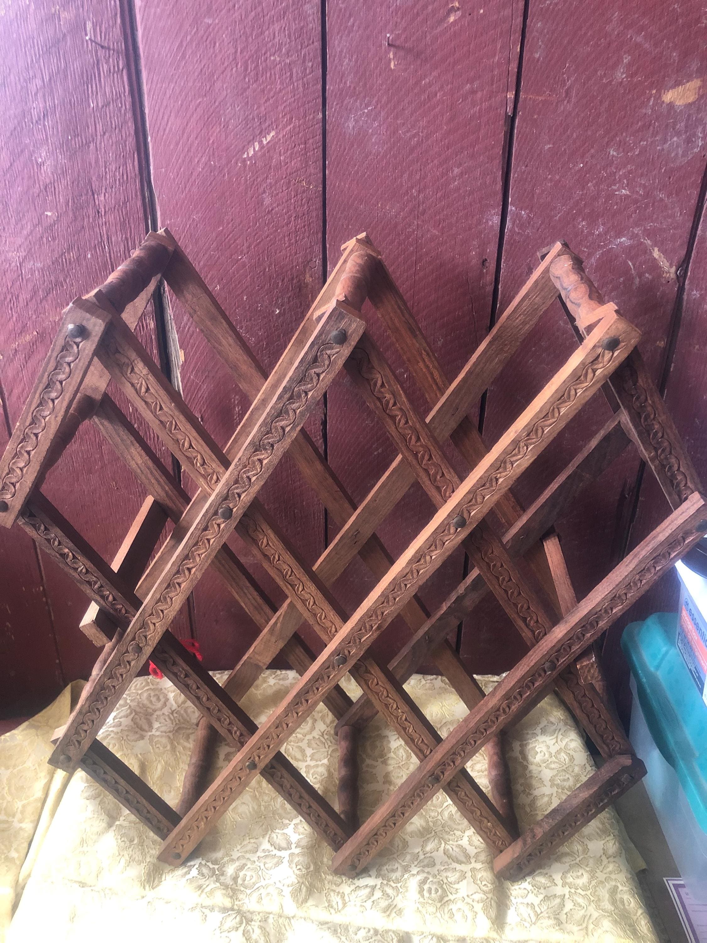 Mid Century Modern Folding Wine Rack - Etsy