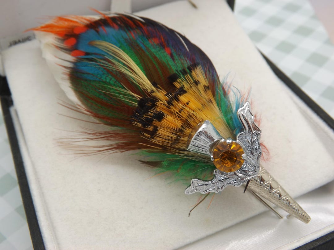 A Fine Large Celtic Mixed Feather & Thistle Design Vintage Jewelry ...