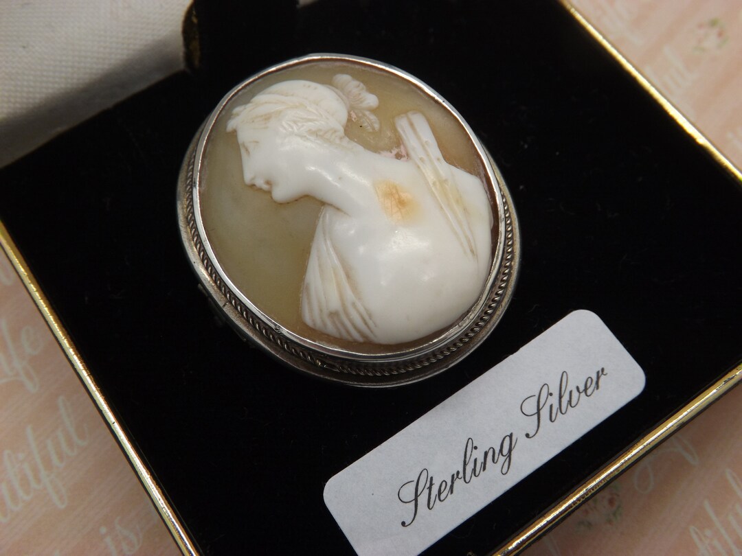 A Beautiful Victorian Hand Carved Cameo Antique Jewelry Brooch Made ...