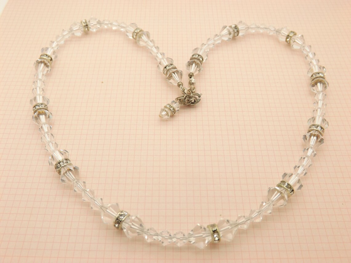 A Lovely Abstract Design Single Row Necklace Made up of Sparkly Crystal ...