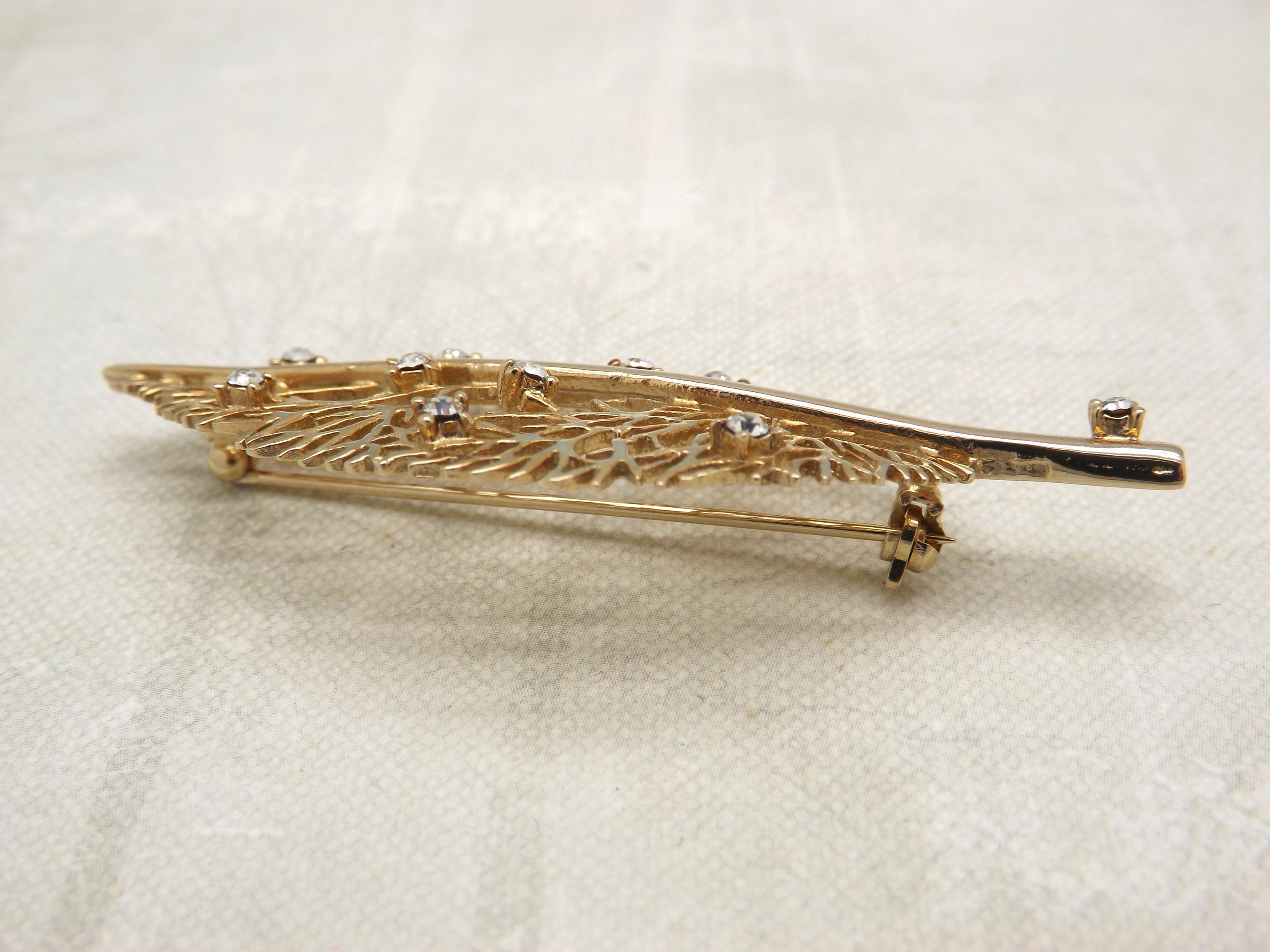 A Lovely Large Stylized Leaf Design Vintage Jewelry Brooch Hand Made in ...
