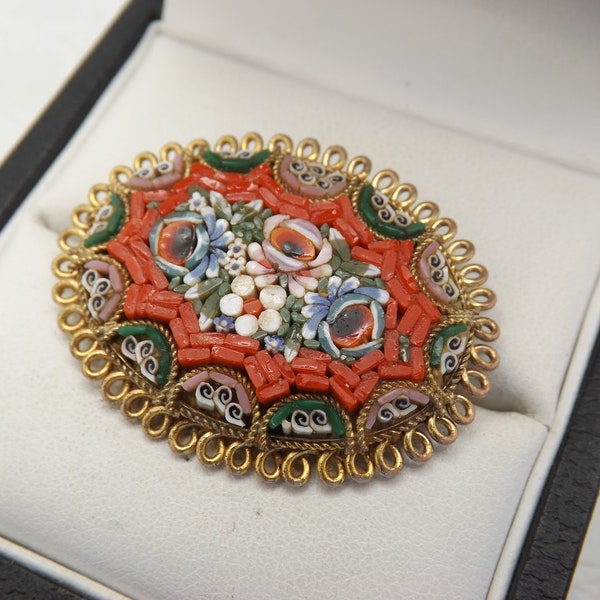 Micro Mosaic Brooch - Etsy