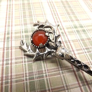 A Lovely Scottish/celtic Jacobite Sword and Stags Head Brooch/kilt Pin ...