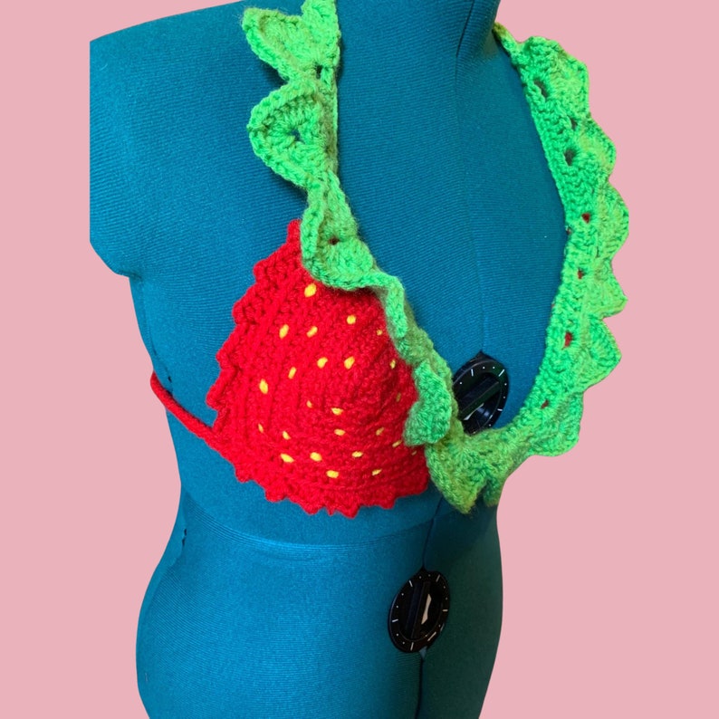 Handmade Strawberry Crochet Bralette - Etsy