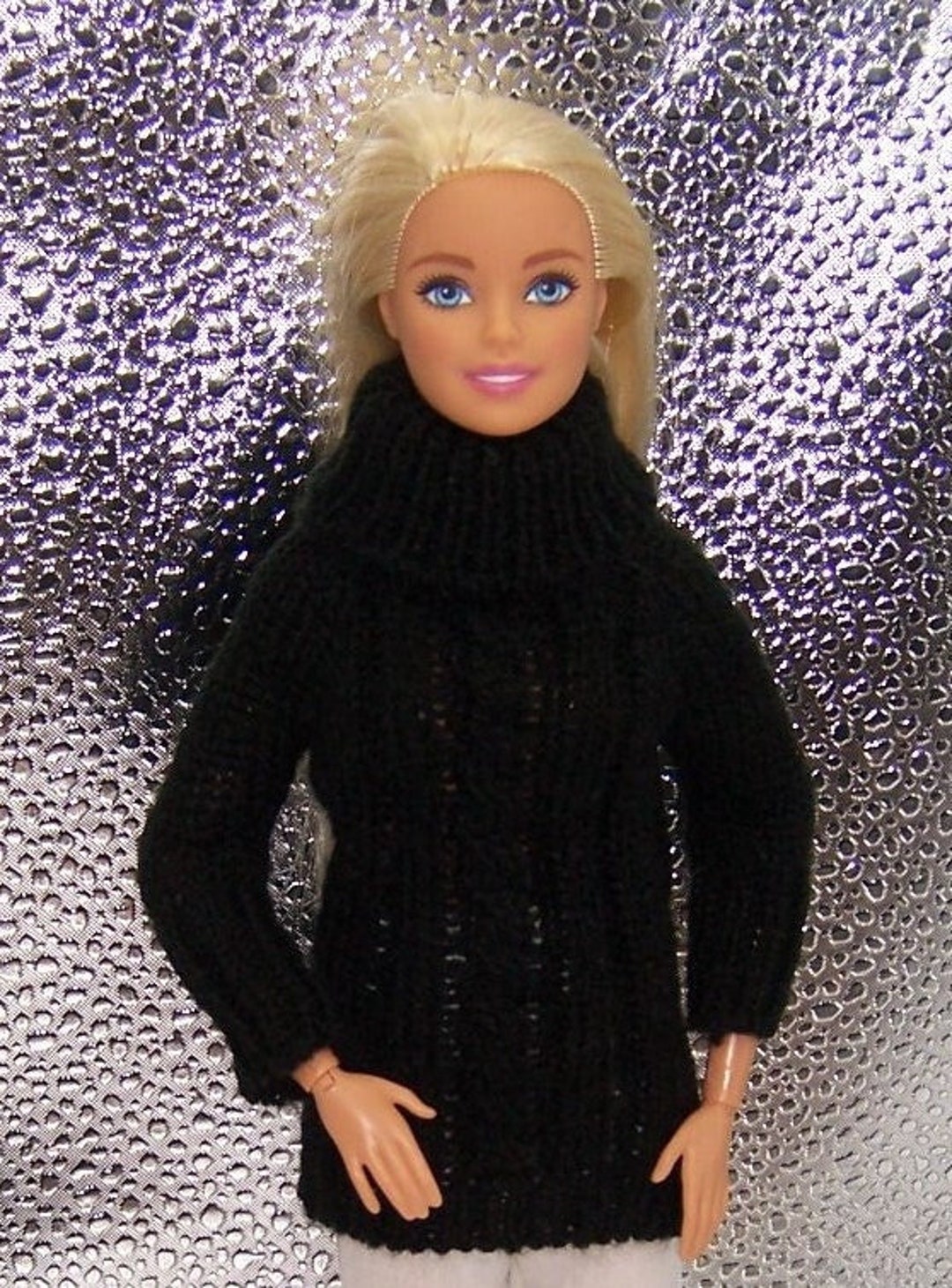 Black Cowl Neck Sweater-fits Dolls Like Barbie - Etsy
