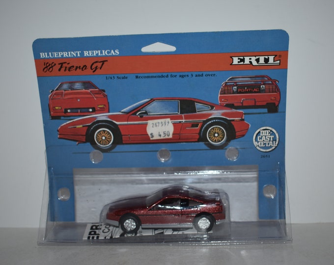 Ertl Blueprint Replicas 88 Fiero GT Pontiac Red 1:43 1988 NIP - Etsy