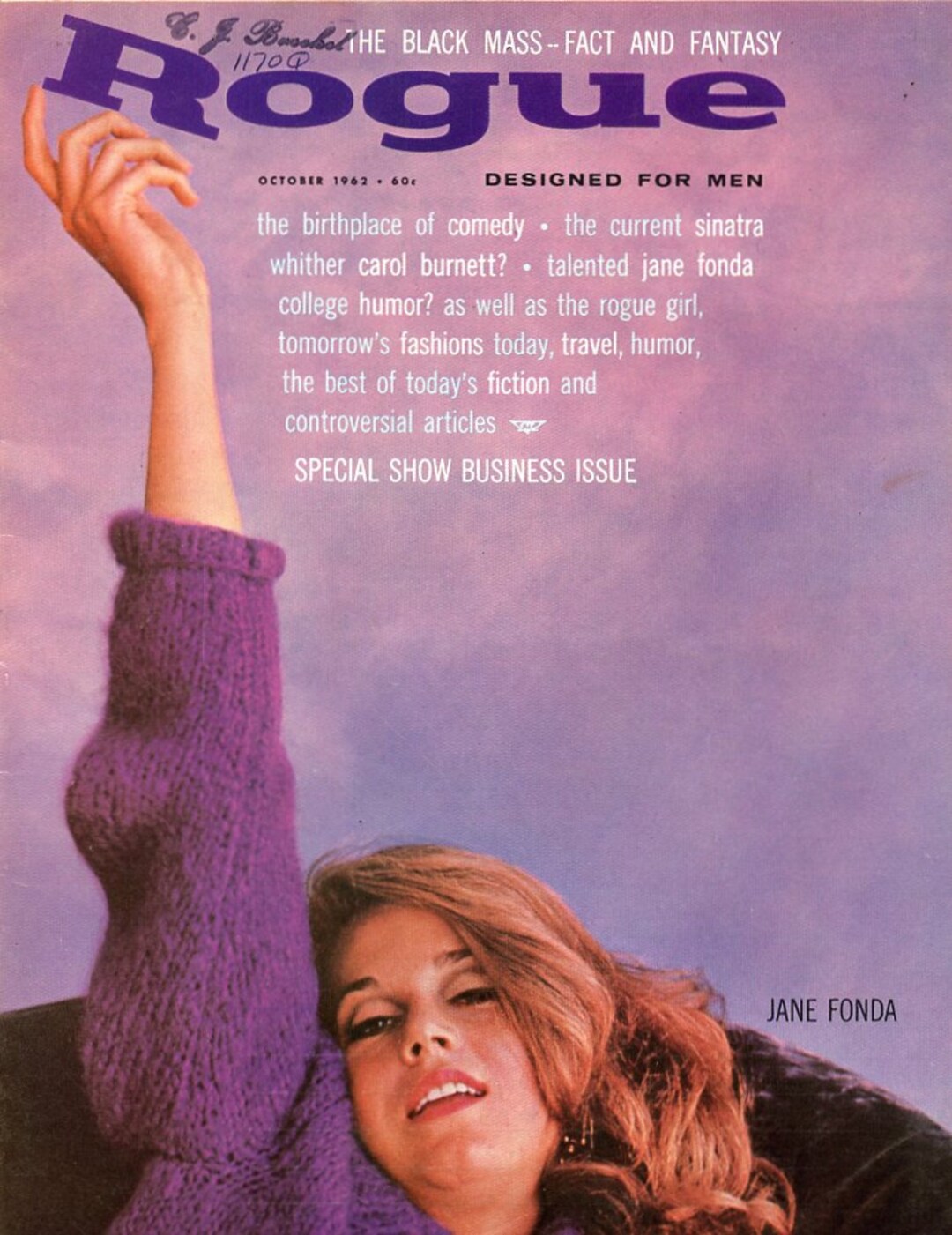 Rogue Men's Interest Mag Jane Fonda Cover Oct 1962 VG 4.5 - Etsy