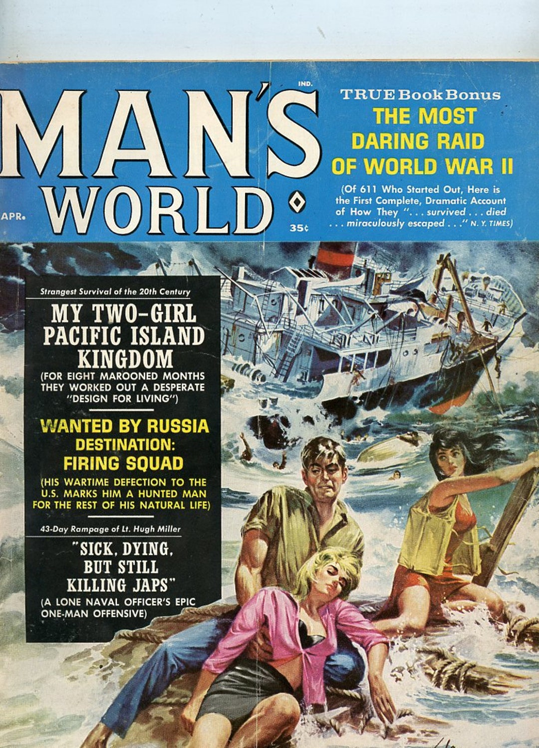 Man's World Men's Interest Magazine Vol 7 2 April 1967 GD 2.5 - Etsy