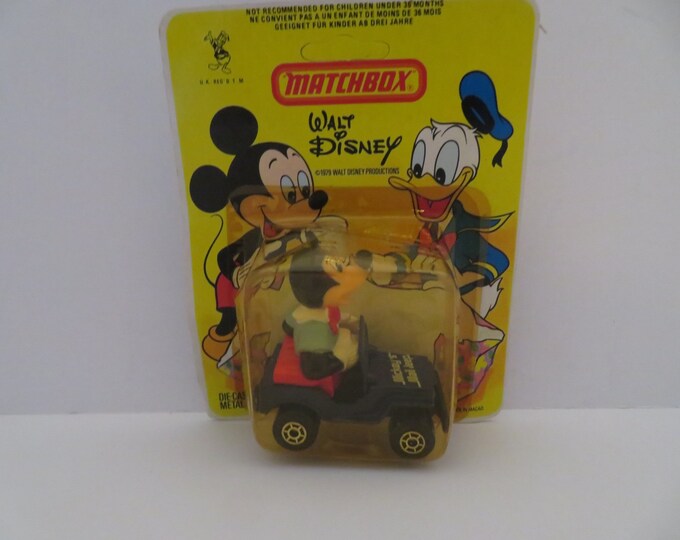 Matchbox WD-5 Walt Disney Mickey Mouse Mail Jeep Blue 1981 MOC - Etsy