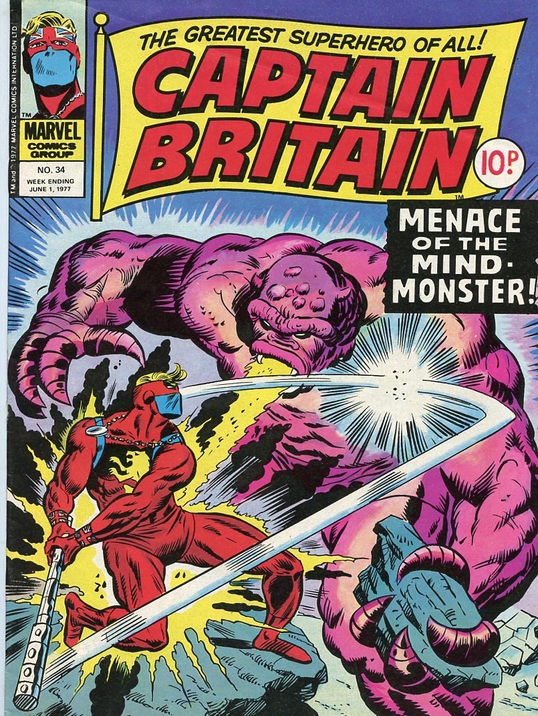 Marvel Comic Group Magazine Captain Britain 34 VG 4.5 1977 - Etsy