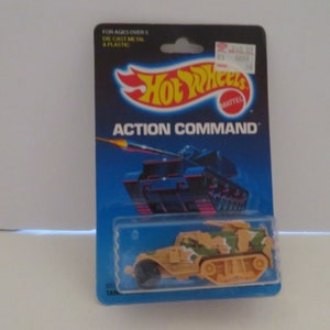 Hot Wheels Action Command 9374 Tank Gunner Half Track Tan Camo 1986 MOC ...