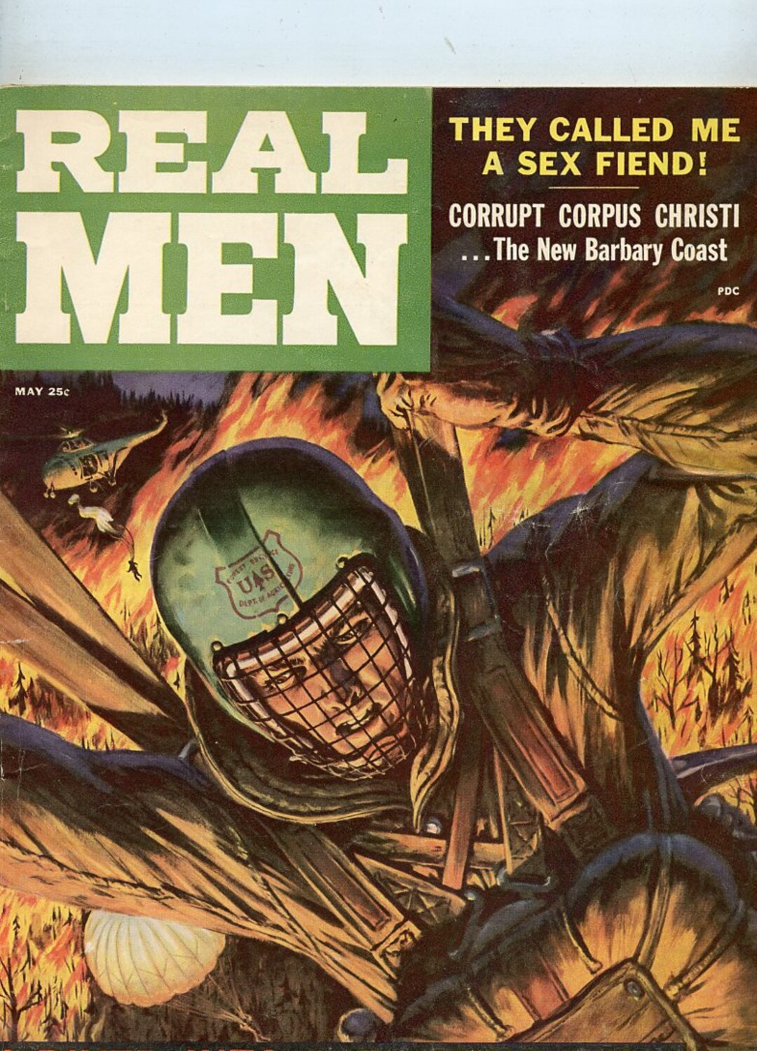 Real Men Men Men's Interest Magazine Stanley Pub Vol 1 2 May 1956 VG 4. ...