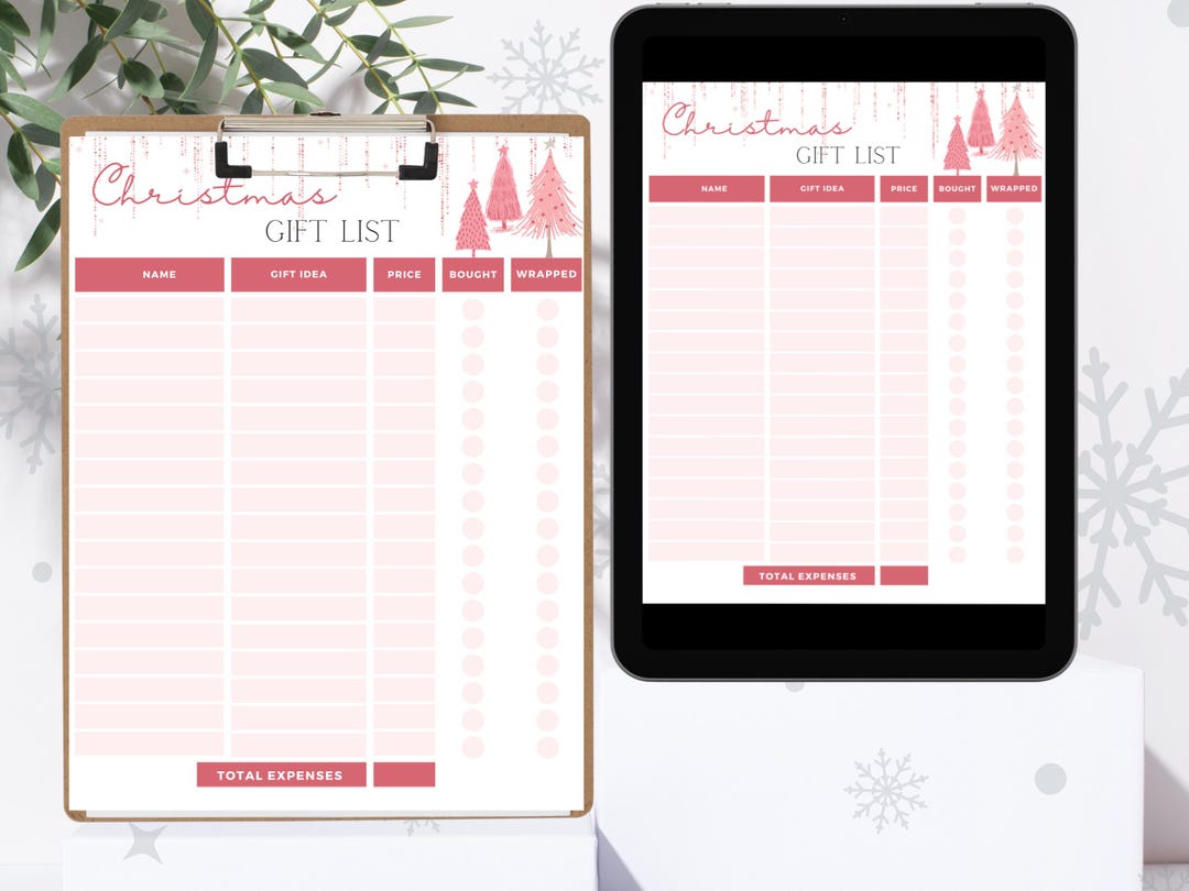 Printable Christmas Gift Planner Organize Your Holiday Shopping With ...