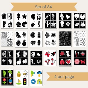 High Contrast Cards for Newborns - Black and White Baby Cards - 84 ...