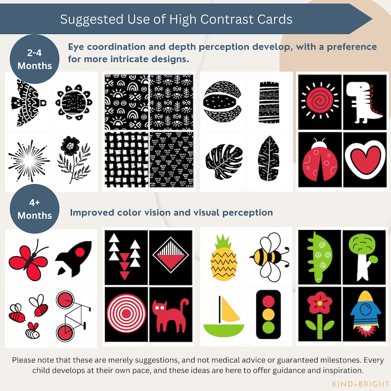 High Contrast Cards for Newborns - Black and White Baby Cards - 84 ...