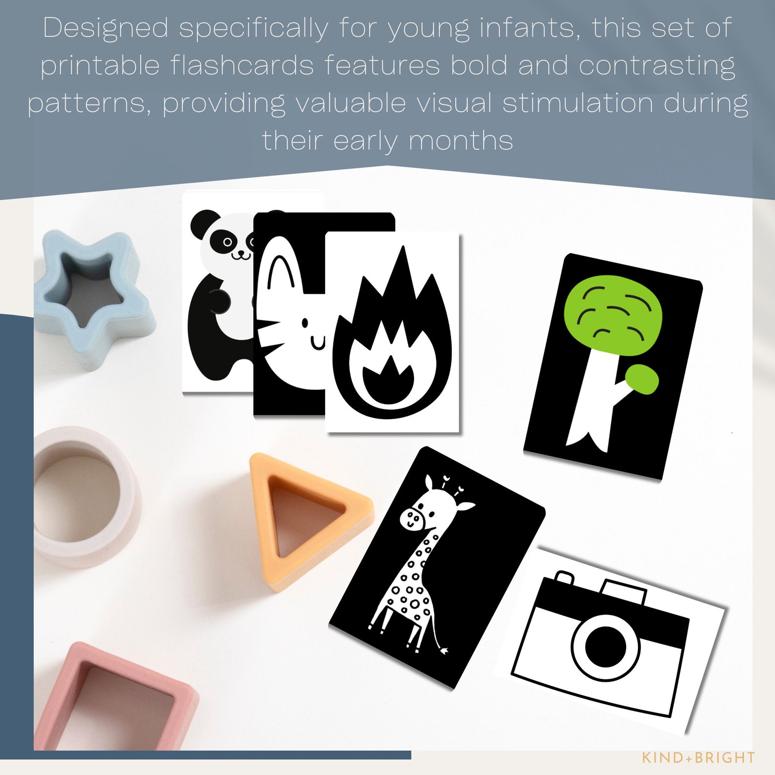 High Contrast Cards for Newborns - Black and White Baby Cards - 84 ...