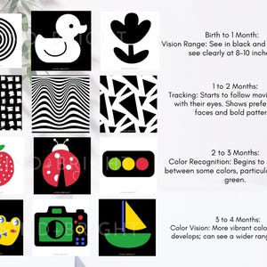 High Contrast Cards for Newborns Black and White Infant Visual ...
