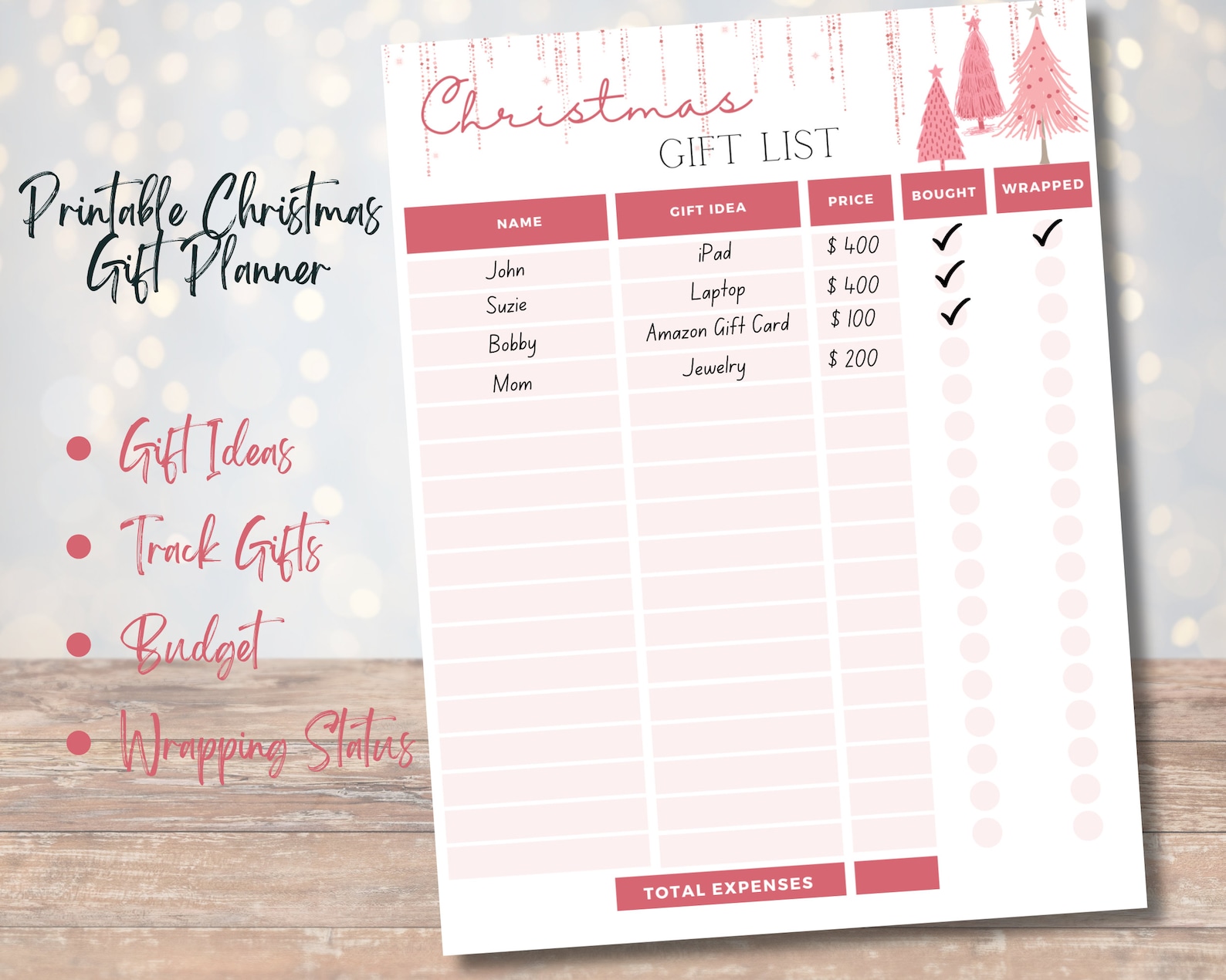 Printable Christmas Gift Planner Organize Your Holiday - Etsy
