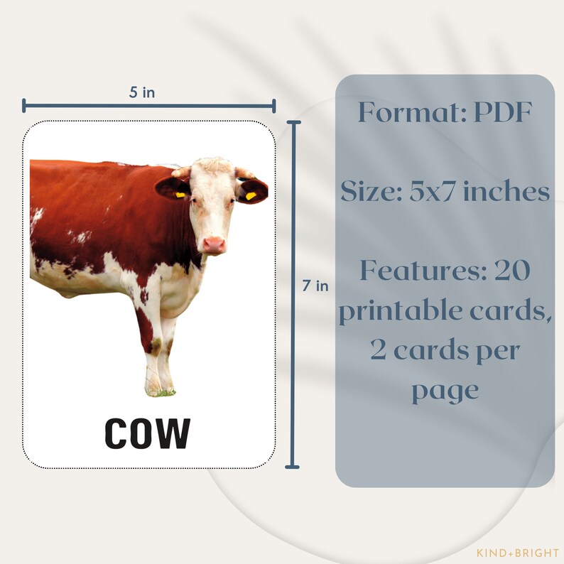 Farm Animal Flashcards Toddlers 20 Realistic Animals Educational ...