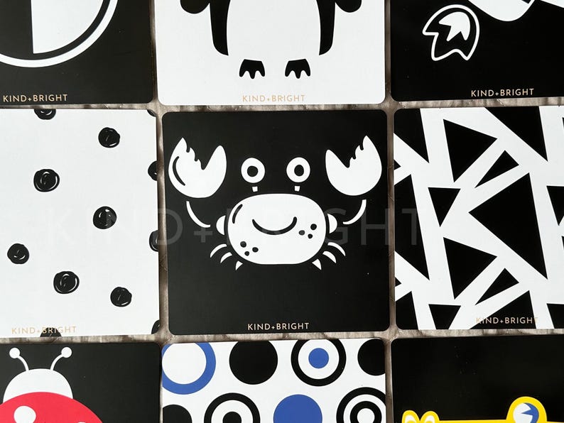 High Contrast Cards for Newborns Black and White Infant Visual ...