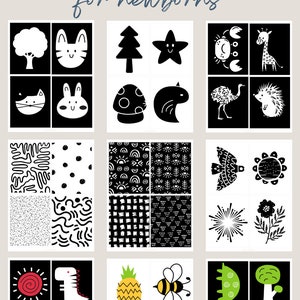 High Contrast Cards for Newborns - Black and White Baby Cards - 84 ...