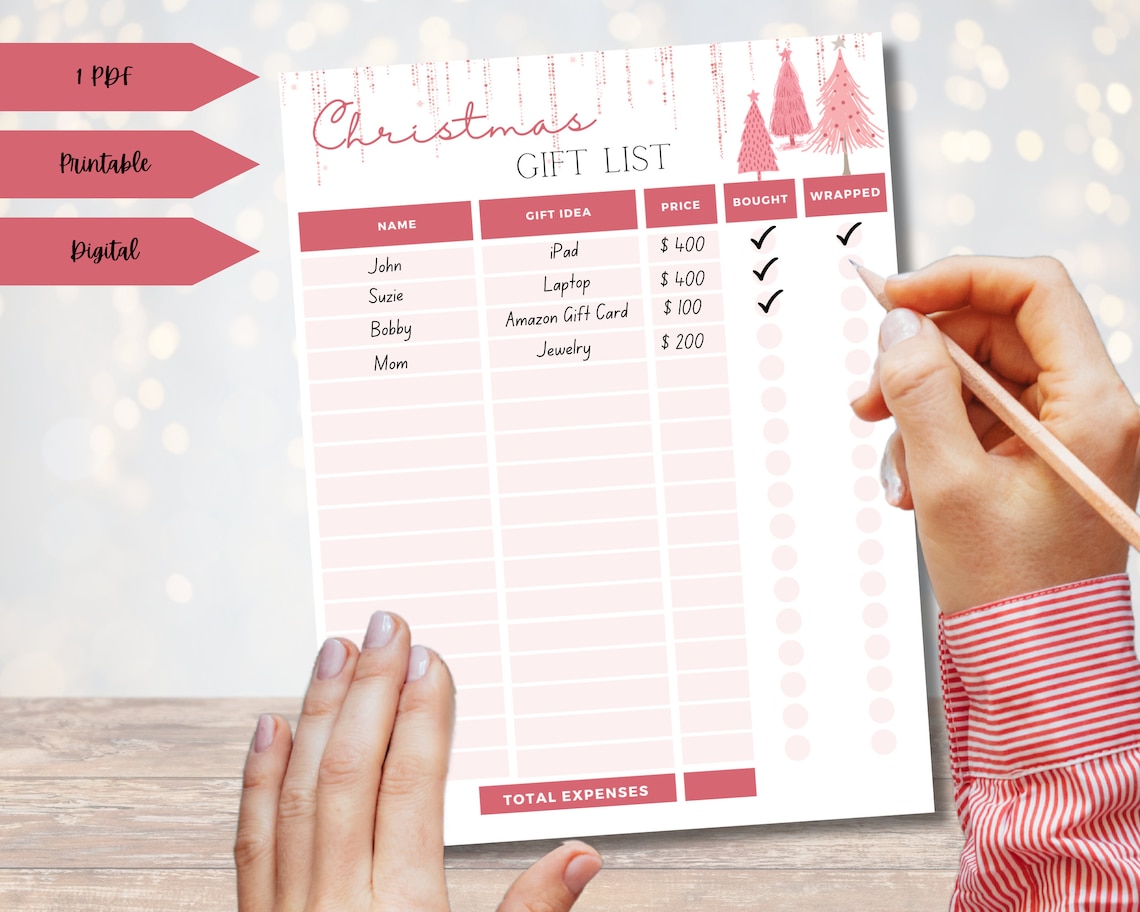 Printable Christmas Gift Planner Organize Your Holiday - Etsy